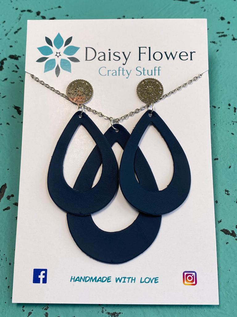 Leather Navy Blue Set – Daisy Flower Crafty Stuff